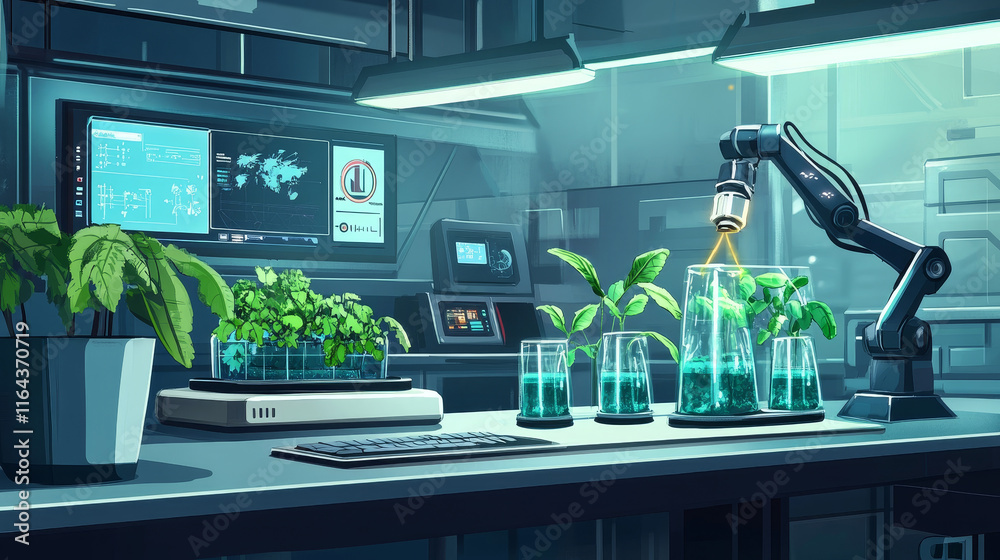 Botanical laboratory equipment set isolated on white background. Vector ...