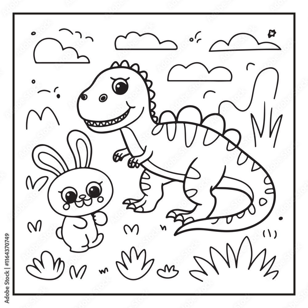 Cute Dinosaur Coloring Pages for Kids. Dinosaur designs For Kids ...