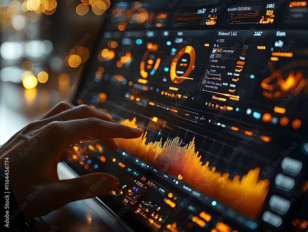 Engineer Monitoring Real Time Data on Smart Grid Dashboard for ...