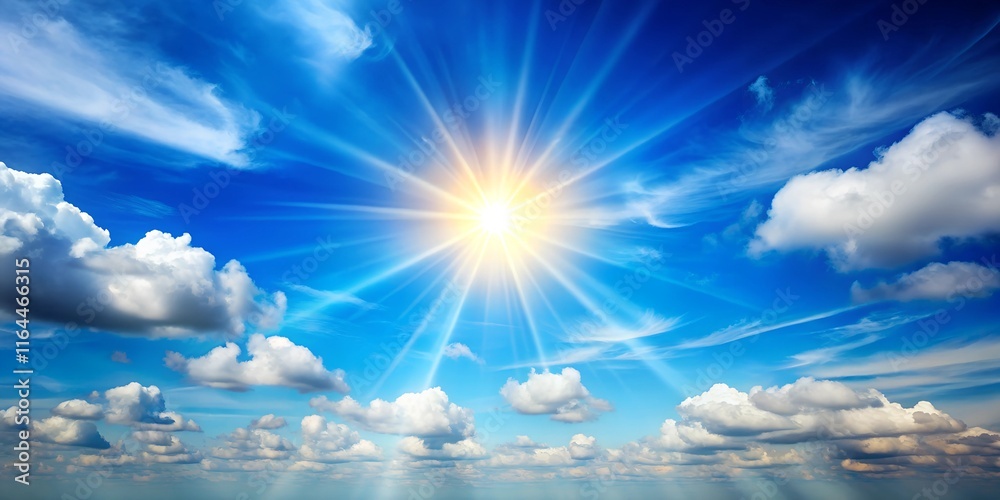 blue sky with clouds, serene summer sky with a bright blue tone and a ...