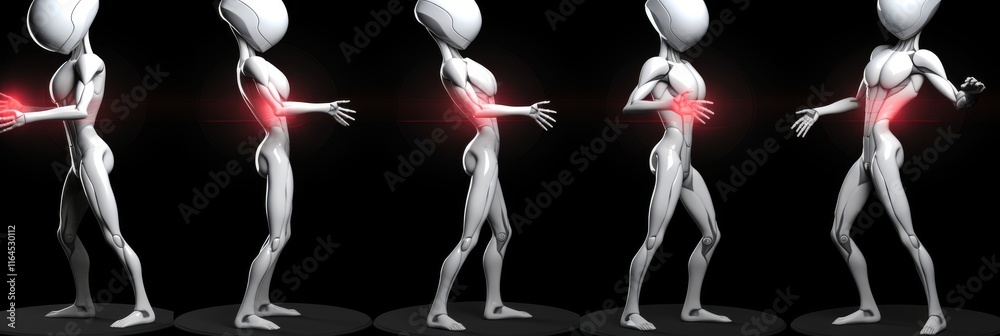 Dynamic pose of an alien showcasing expressive features in an ...