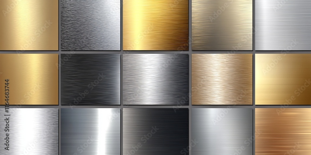 Scratched metal textures in chrome gold and silver Shiny brushed ...