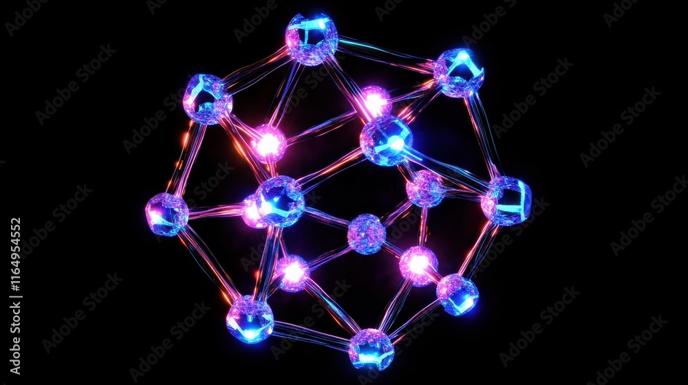 Explore the future of technology with this glowing 3D network sphere ...