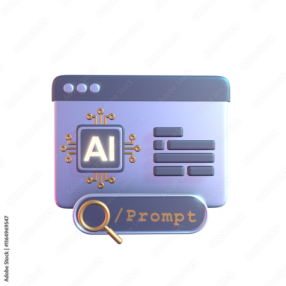 AI Artificial Intelligence Prompt Generator 3D Icon Design Stock Photo ...