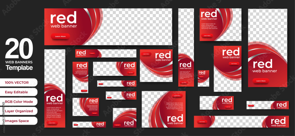 Set of promotion kit banner template design with modern and minimalist ...