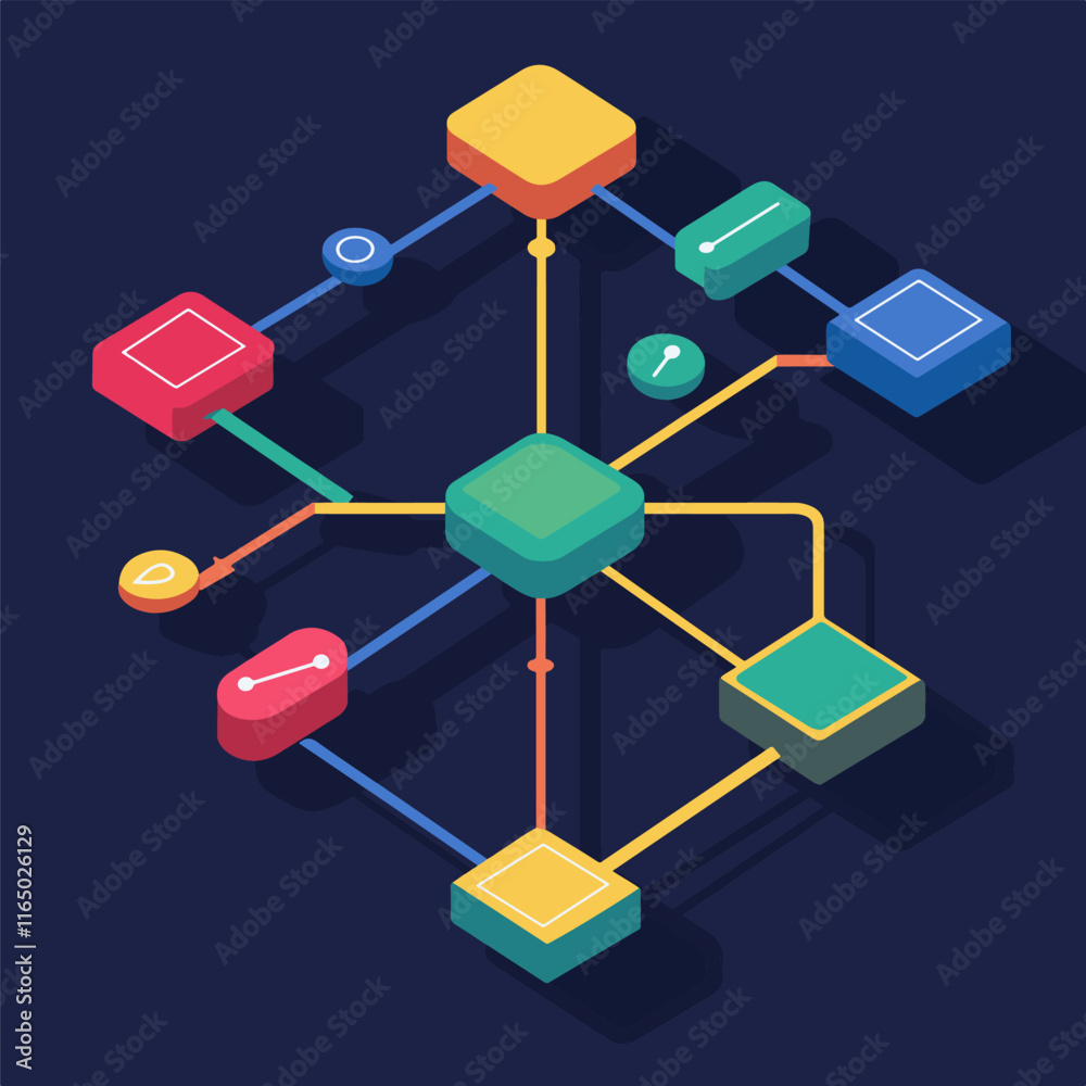 Flowchart management line icons set. linear style symbols collection ...