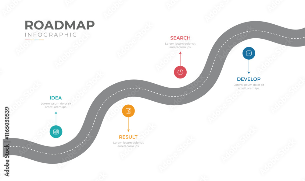 Technology Road map timeline year illustration, process timeline ...