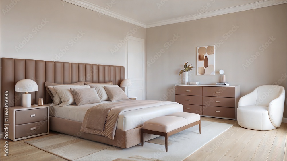 Modern interior japandi style bedroom design Livingroom. Pantone color ...