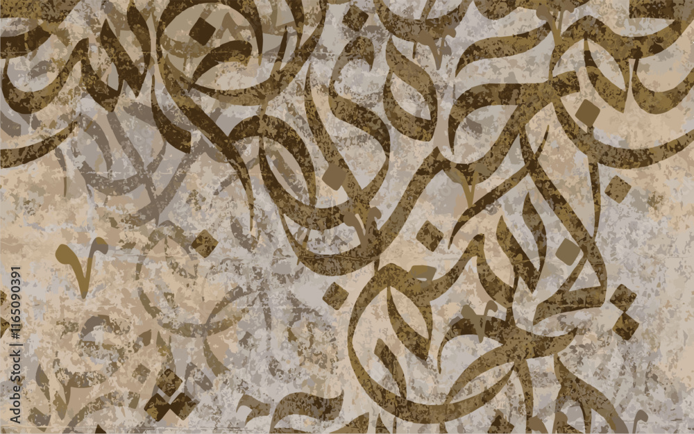 vintage thuluth Arabic calligraphy background with random Arabic ...