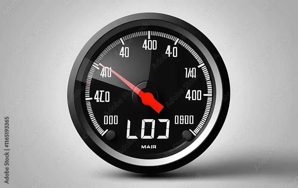 Realistic speedometer isolated on transparent background. Sport car ...