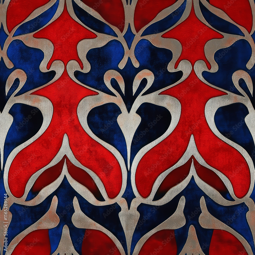 Seamless pattern exotic waves 1960s abstract textile print lounge ...