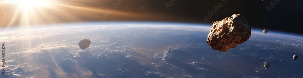 Design an immersive artwork capturing a side view delving into cosmic ...