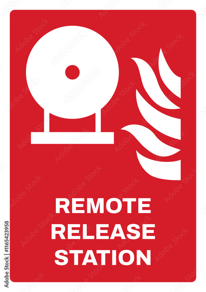OSHA-ANSI fire prevention safety signs uppercase text_remote release ...