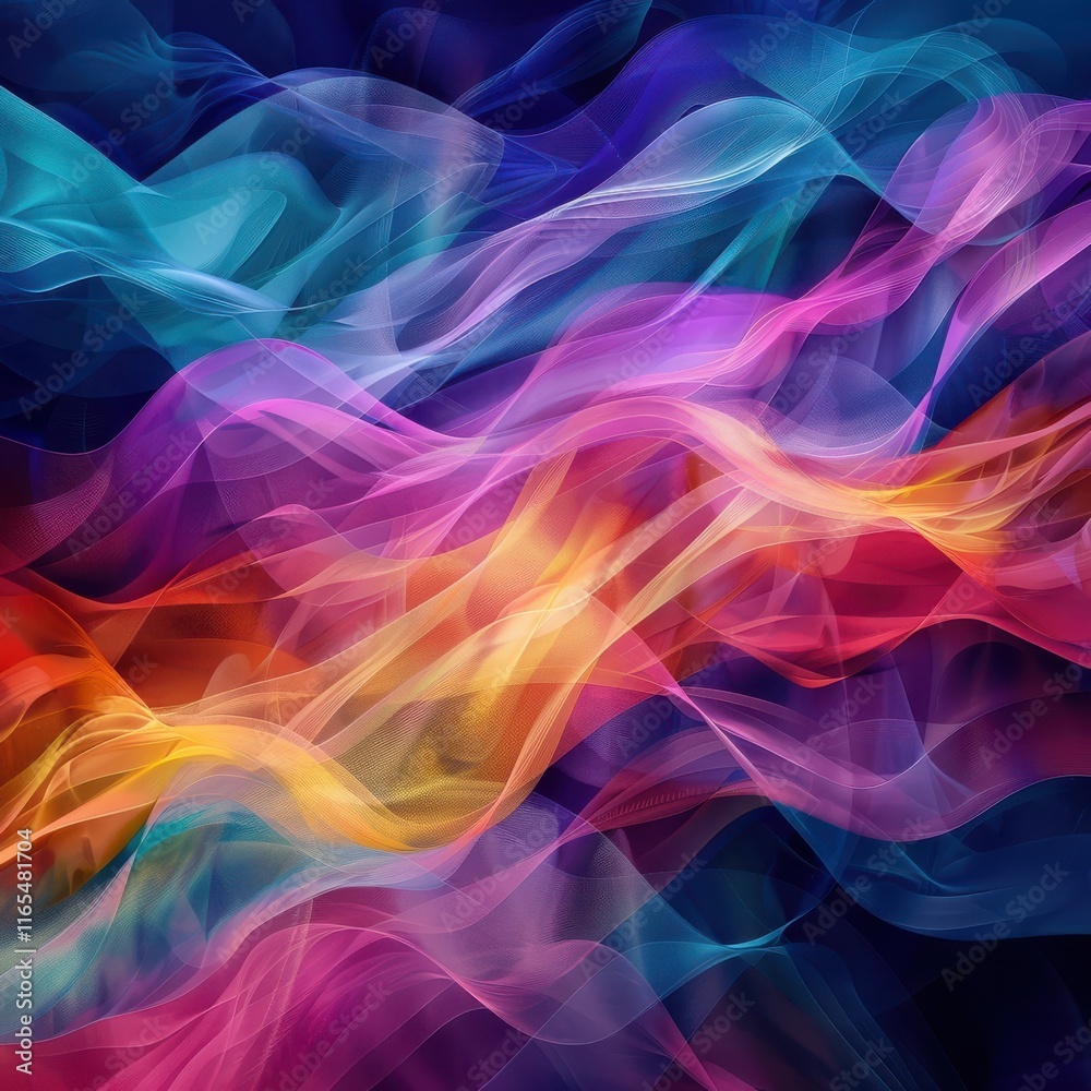 Colorful Abstract Wave Mockup - Vibrant Flowing Patterns for Creative ...
