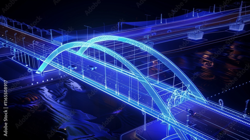 vision of architecture of a 3d model bridge project Stock Photo | Adobe ...