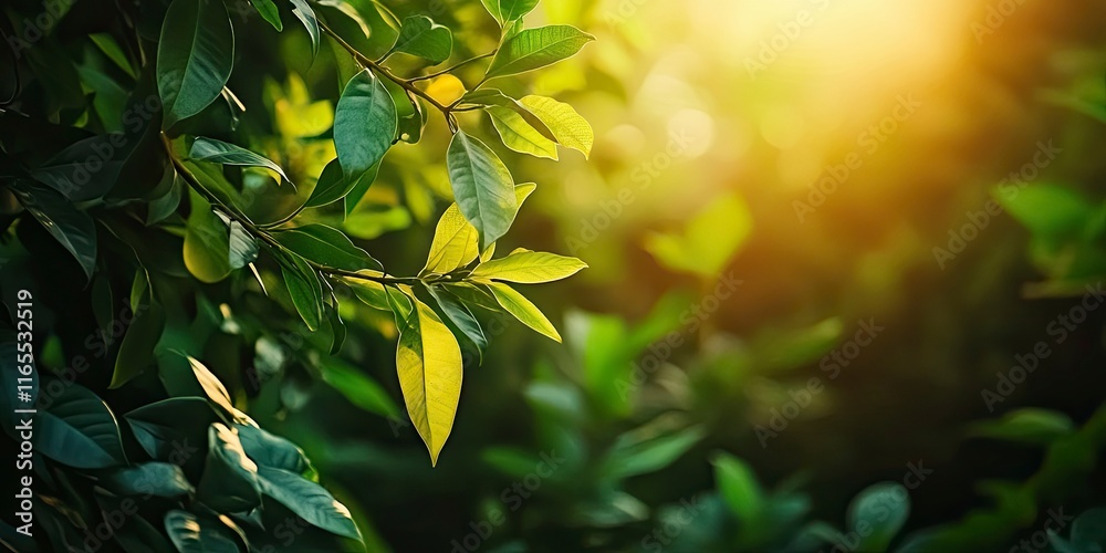 A deep evergreen rainforest, jungle, foliage, tropical wild forest ...