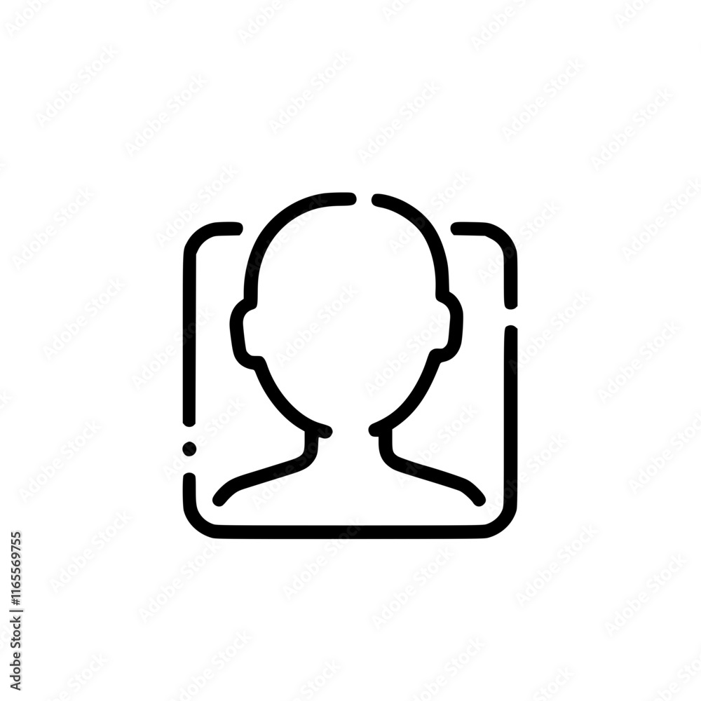Simple profile icon, representing a user or person. Clean, minimalist ...