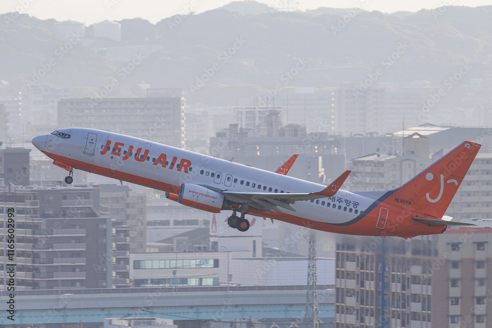 Jeju Air Boeing B737-800 JJA 7C passenger plane. チェジュ航空 제주항공 Stock Photo | Adobe Stock
