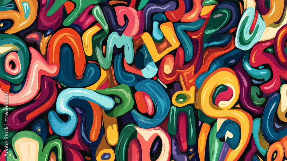 Typography book covers, groovy alphabet poster templates layout. Vector ...