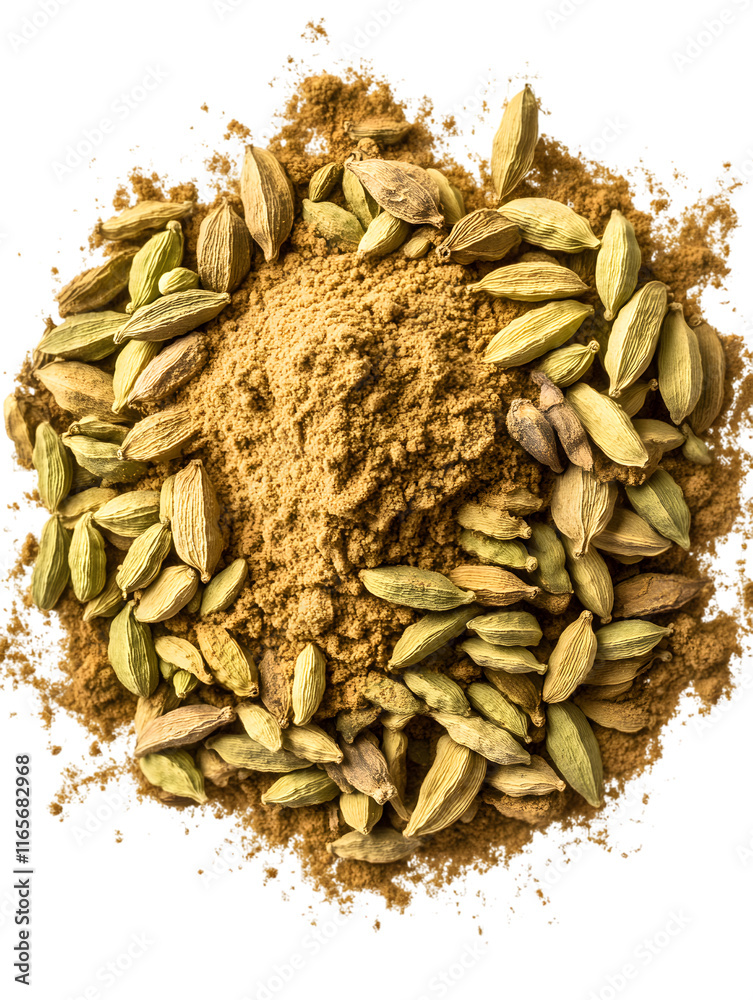 cardamom powder isolated on transparent background cardamom powder png ...