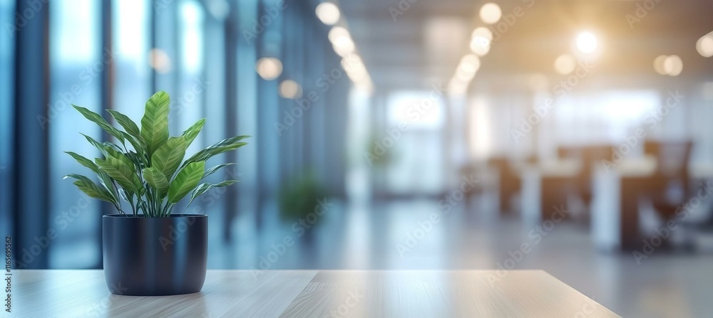 Beautiful defocused office background - office interior panoramic ...