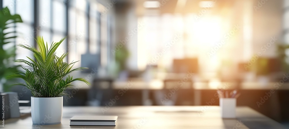 Beautiful defocused office background - office interior panoramic ...