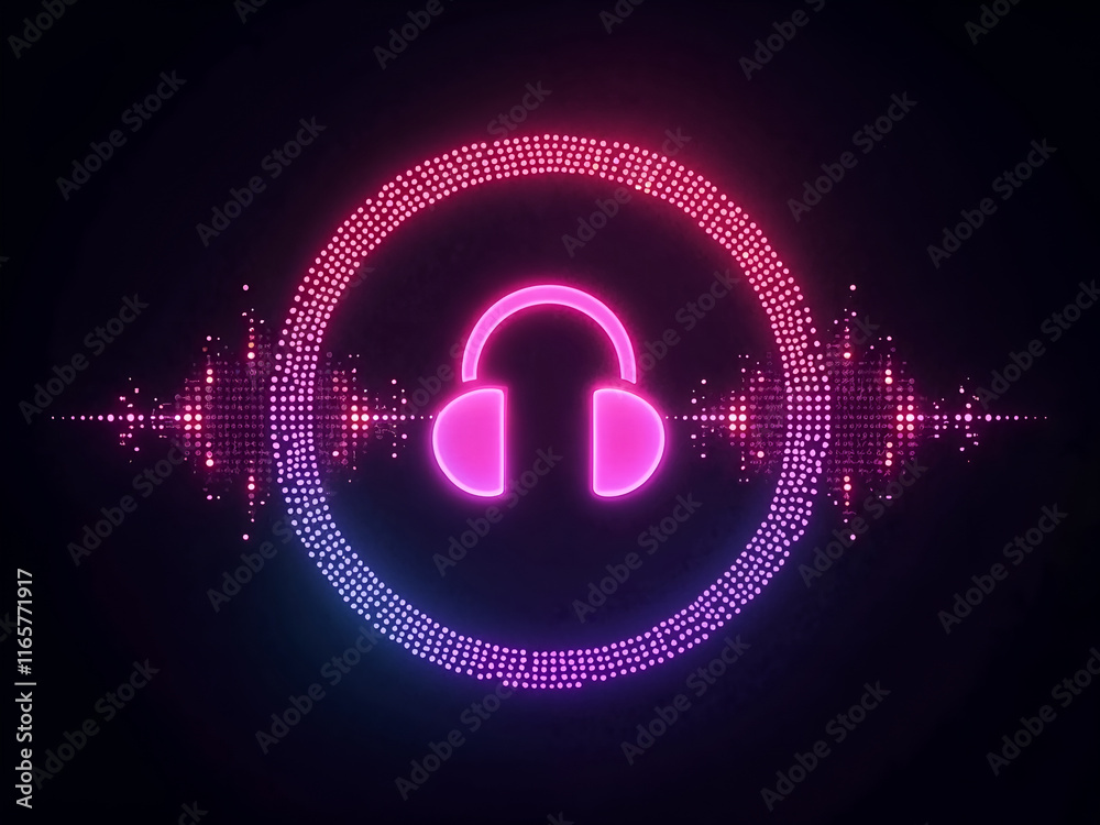 Bright colorful gradient circular sound waves. Radial audio impulse ...