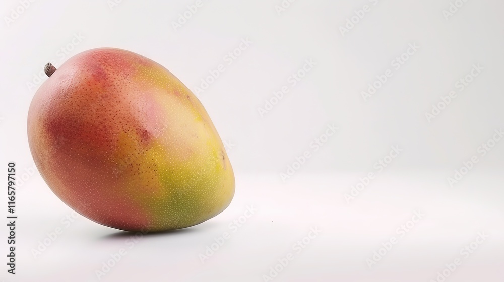 Mango with clear details and full depth of field standing alone on pure ...