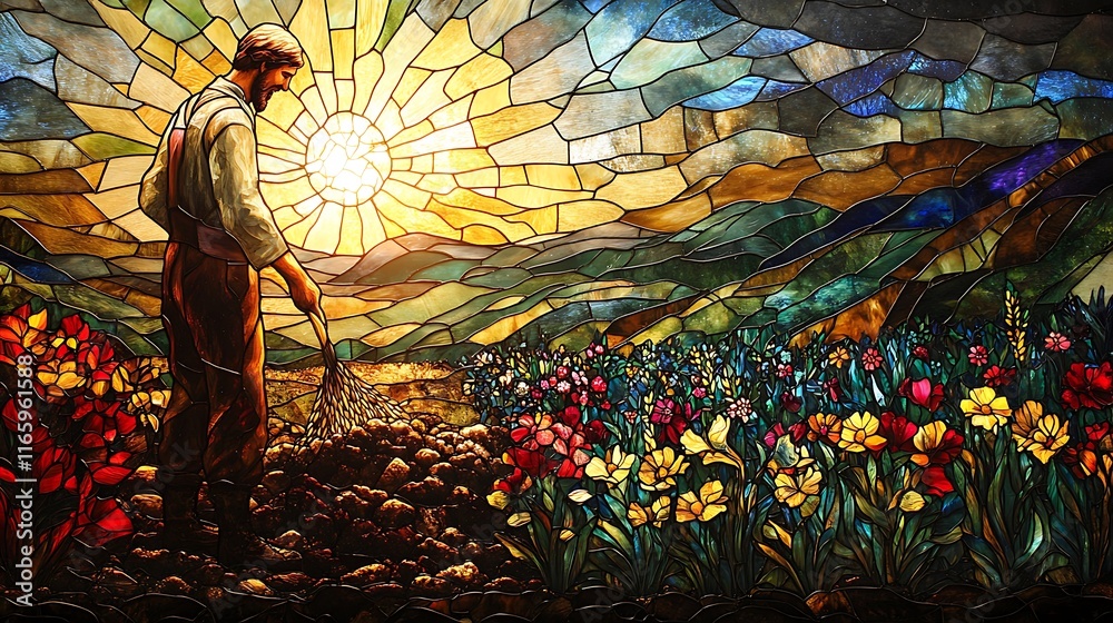 Stock-Illustration „The Parable of the Sower depicted in stunning ...