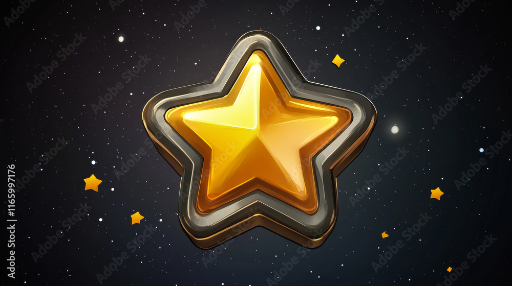 3d game silver star animation sprite. Bonus frame cartoon ui icon for ...