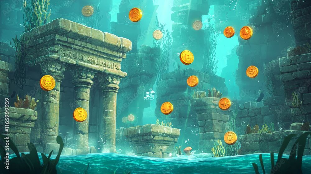 Arcade game ui level design with jump and run floating platform with ...