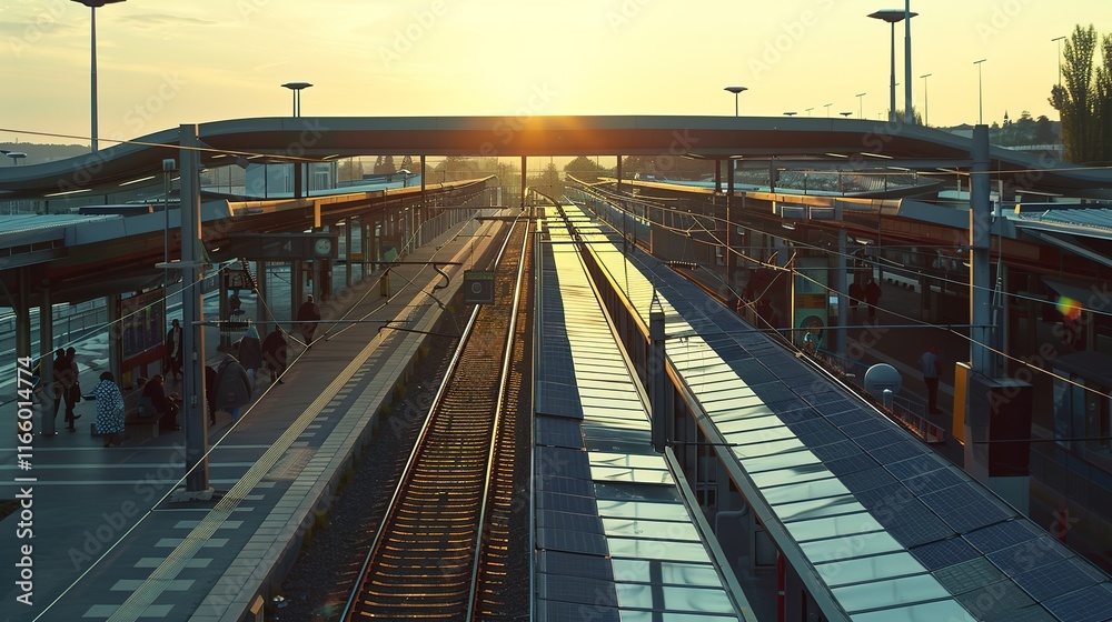 Solar panel roofs at railway stations, harnessing renewable energy to ...