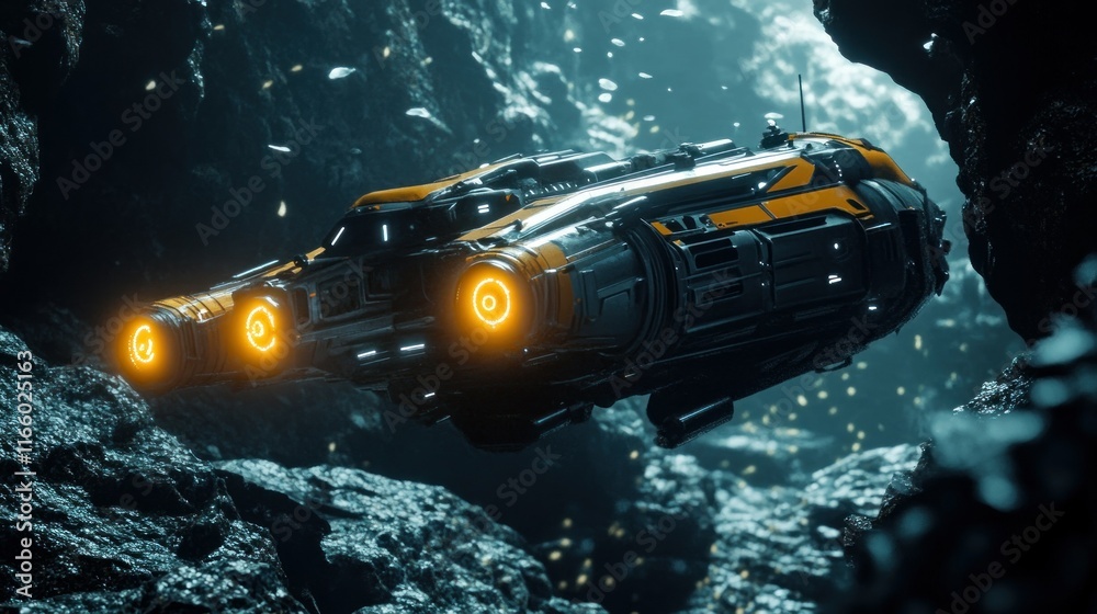 Modern, advanced deep-sea submarine descends into the Mariana Trench ...
