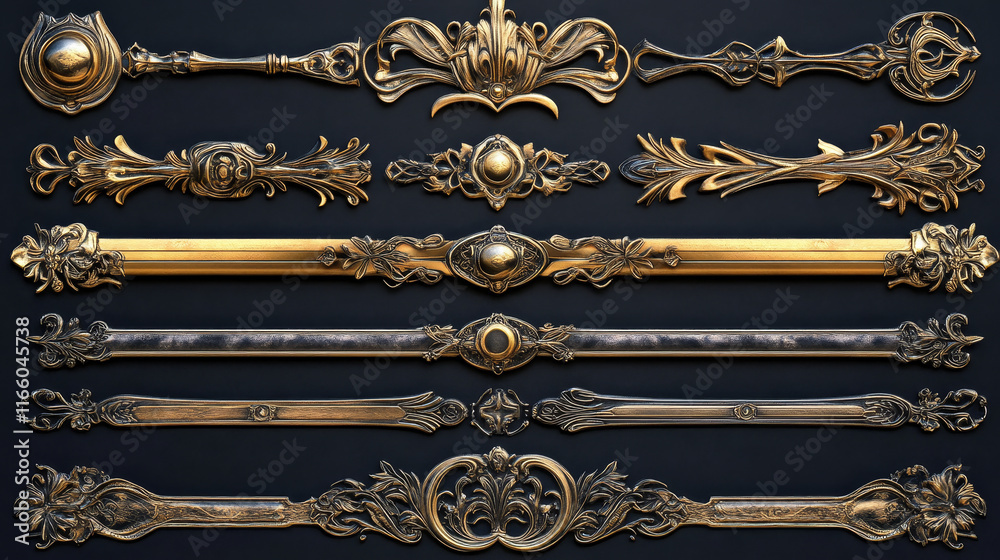 Decorative game ui divider and text border for different levels ...