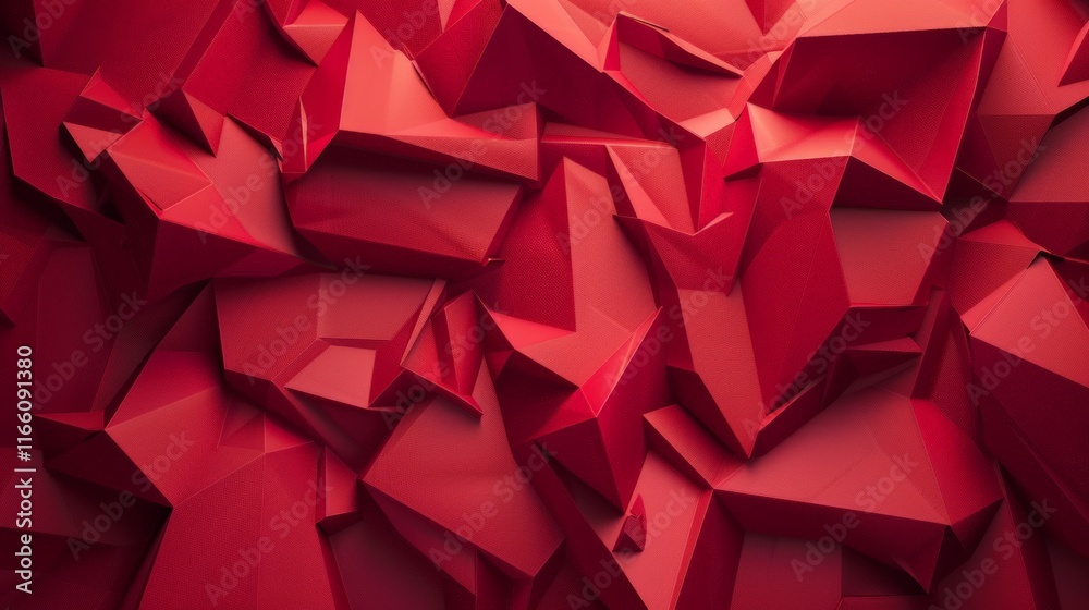 Geometric red low poly background creating a stunning visual effect ...