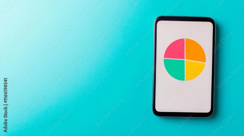 Mobile app with colorful pie charts and productivity insights for ...