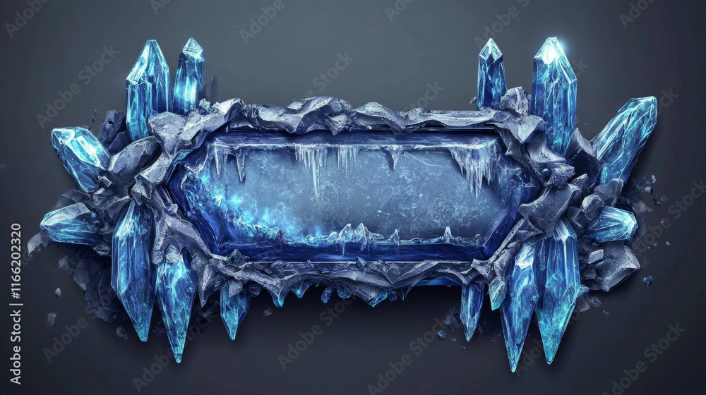 Ilustración de Stock Ice and stone game ui button frame block cartoon ...