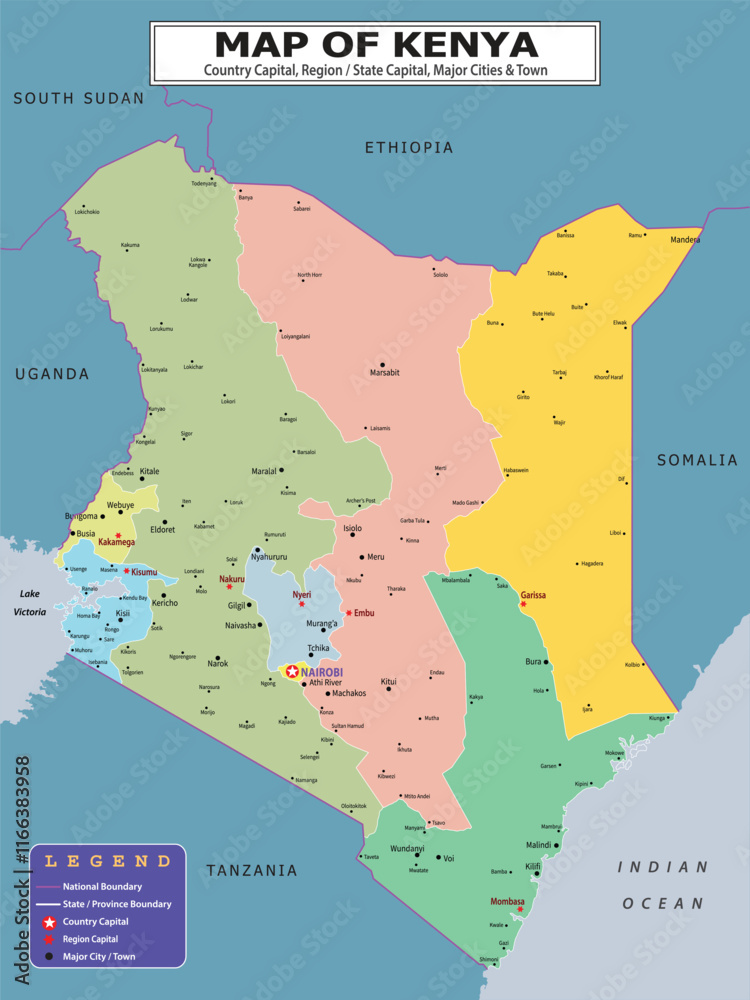African Countries Geography Political map. Political map of country ...