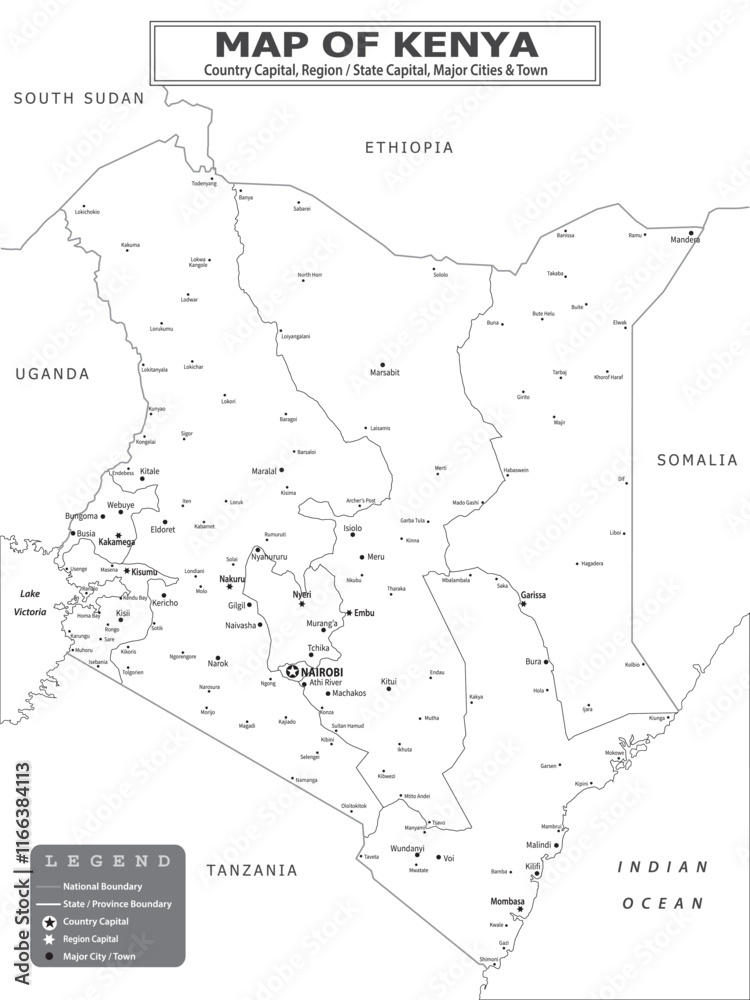African Countries Geography Political map. Political map of country ...