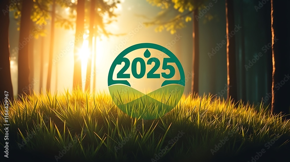 an aerial view of a lush green forest in 2025, a world map incorporated ...
