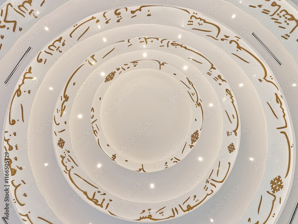 jakarta, indonesia - 24 December 2024 : calligraphy on the ceiling of a ...