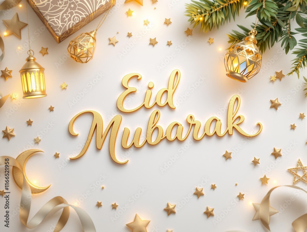 Islamic holiday Eid mubarak greeting background 2025 design. Stock ...