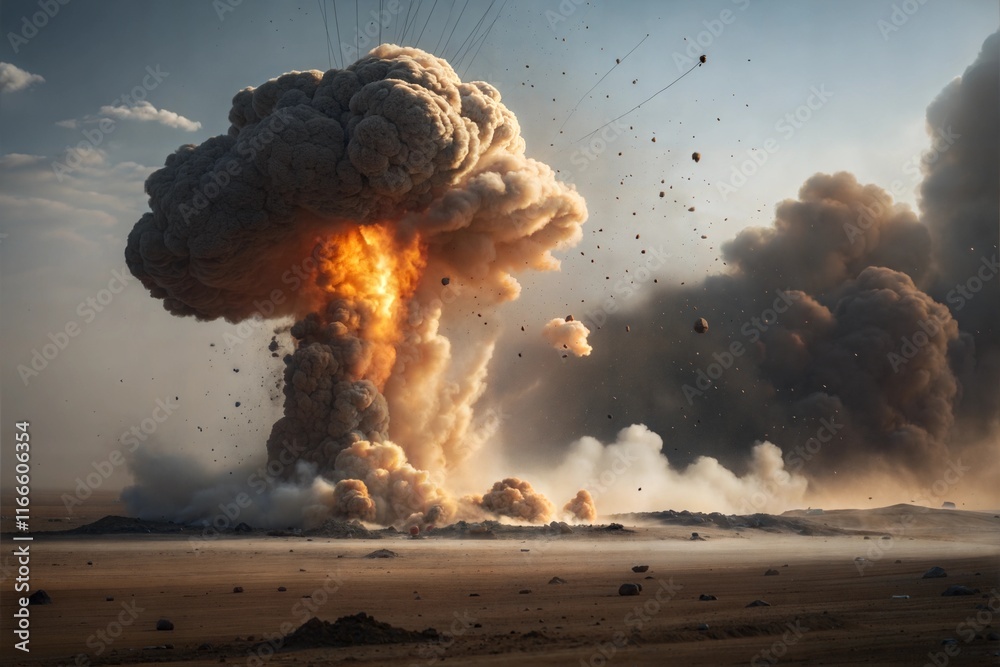 Explosion and Bang Effect with Cloud of Smoke as High-pressure Gase ...