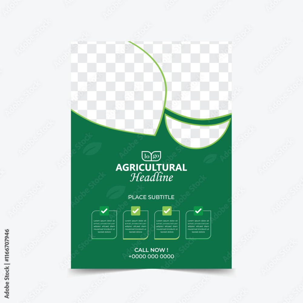 Agricultural business flyer template, magazine, cover, poster design ...