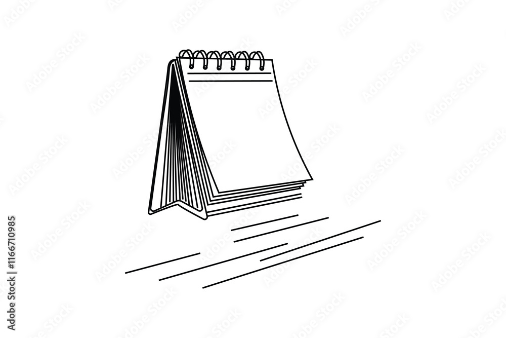 continuous calendar Single line drawing countdown, memorial day Table ...