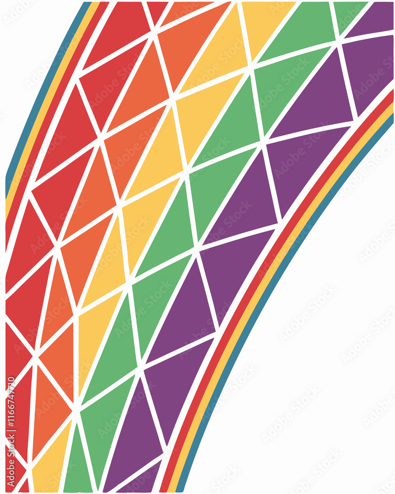 A vibrant 3D geometric wallpaper featuring overlapping polygons in a ...