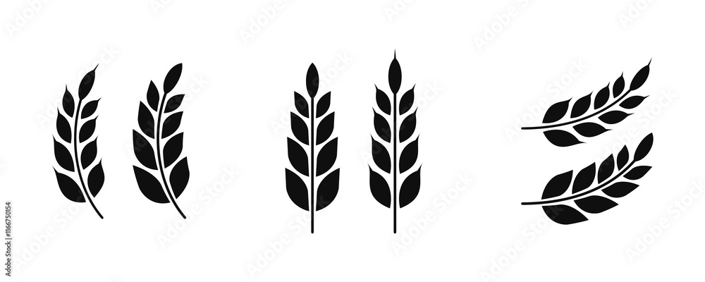Wheat silhouette collection. Ear of wheat symbols. Wheat icon. PNG ...