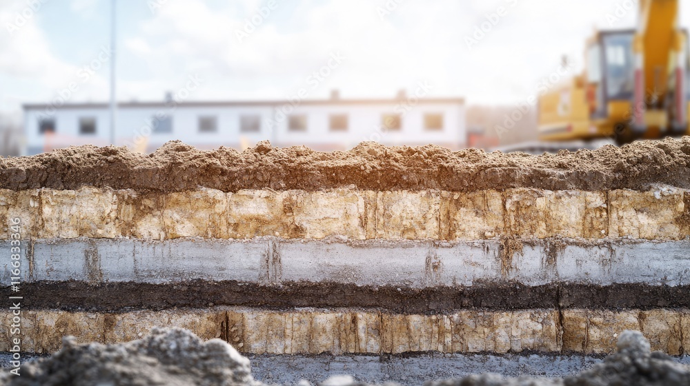 Cross section of layered soil showcasing composition and structure for ...