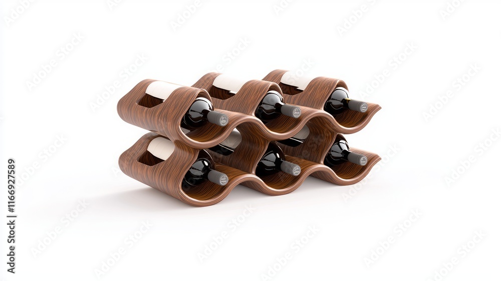 Sculptural 3D-Printed Wine Rack for Elegant Bottle Display in Dining ...