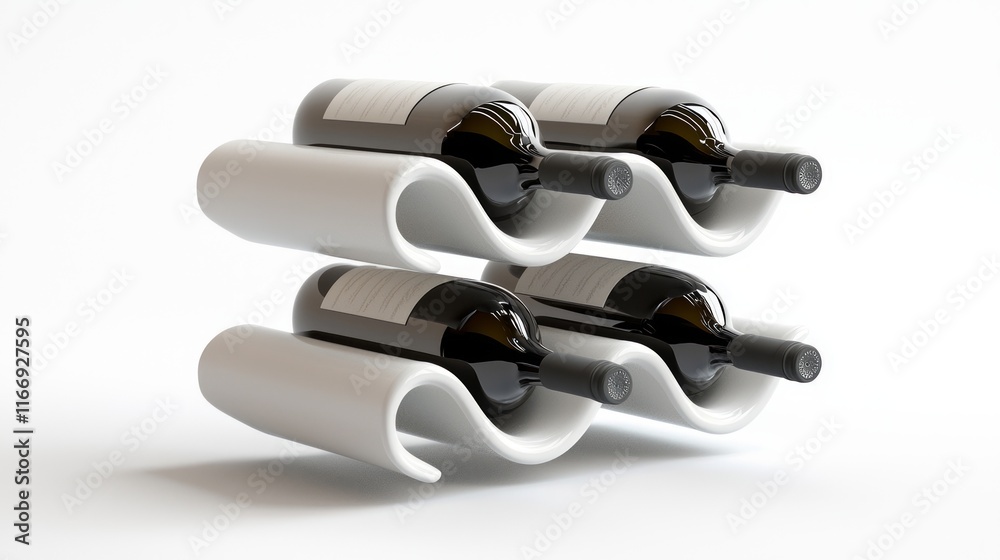 Sculptural 3D-Printed Wine Rack for Elegant Bottle Display in Dining ...